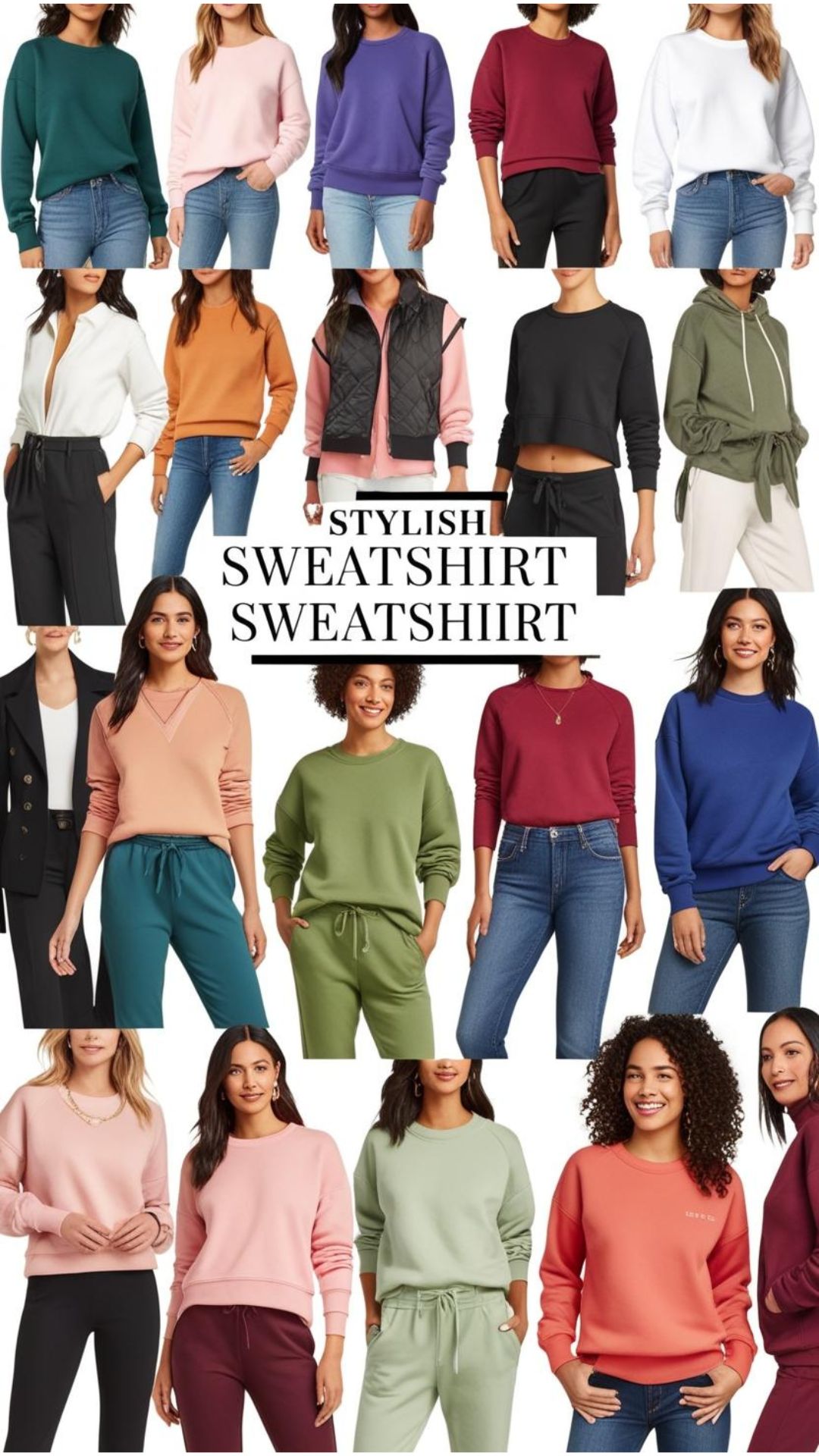 Cozy Yet Chic: Stylish 7 Sweatshirts Outfits Ideas for Every Woman ...